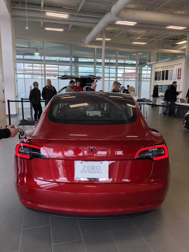 Tesla Model 3s start appearing at all Canadian showrooms