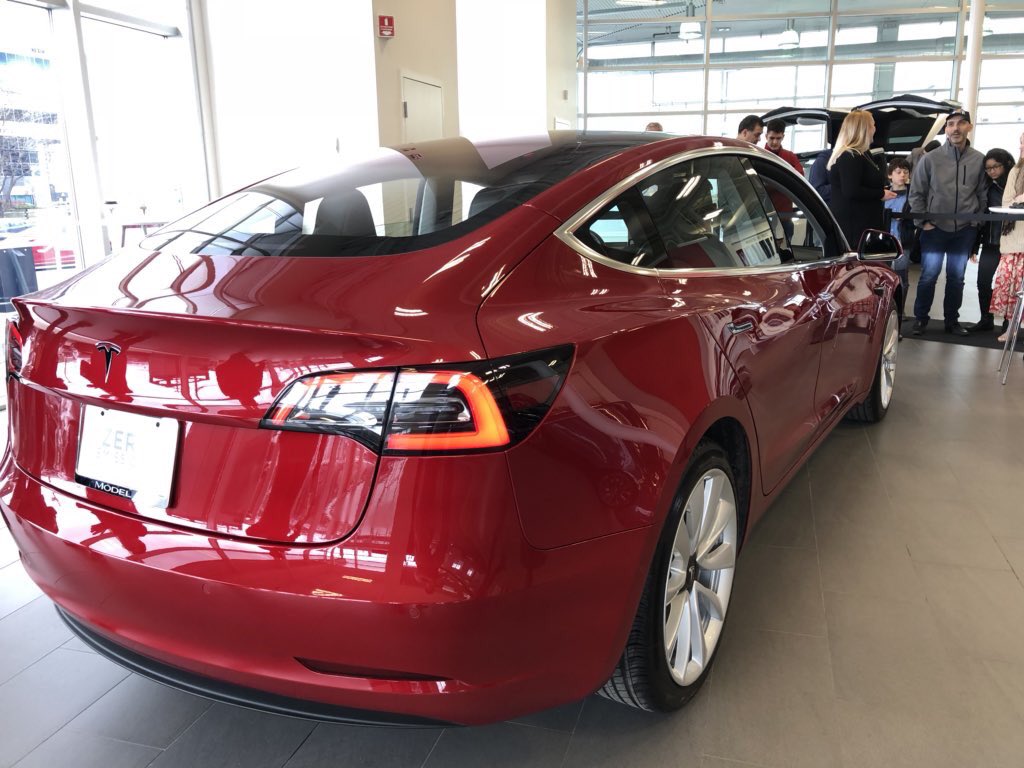 Tesla Model 3s start appearing at all Canadian showrooms