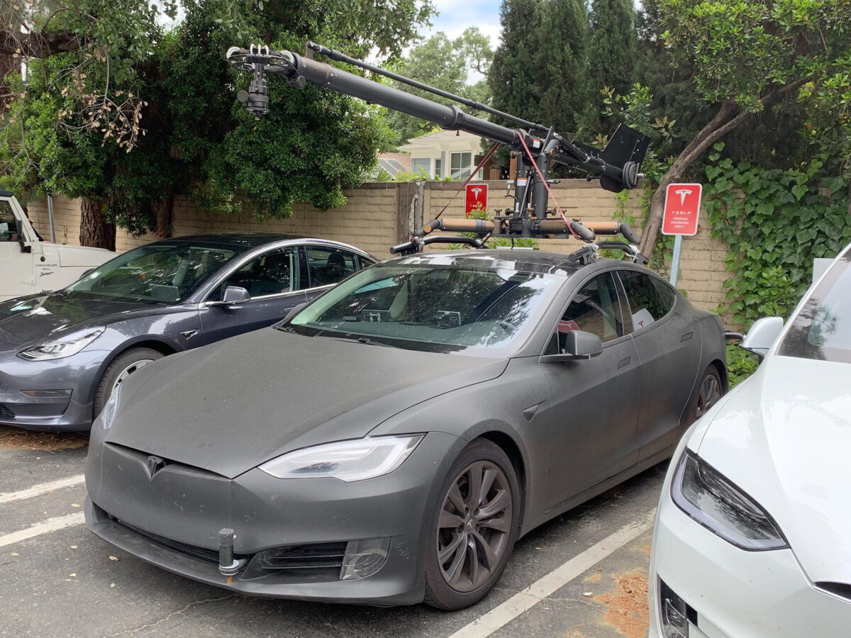 Tesla Model Y spotted in the wild being followed by a Model S camera car