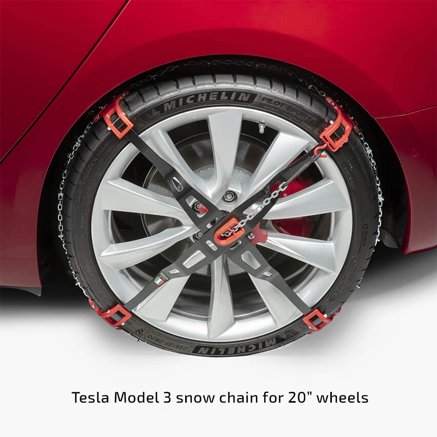 Cruise the snowy paths with the Tesla Model 3 'snow chains' for each ...